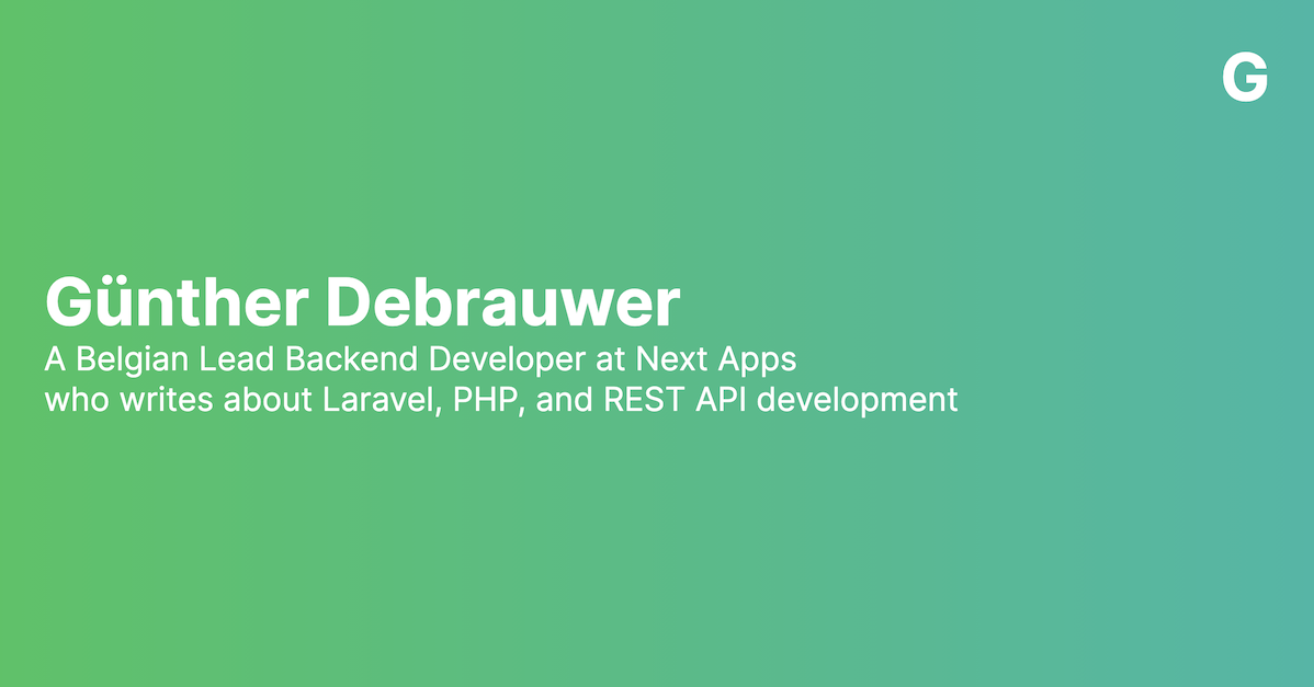 Günther Debrauwer's blog about Laravel, PHP, and REST APIs | Günther ...